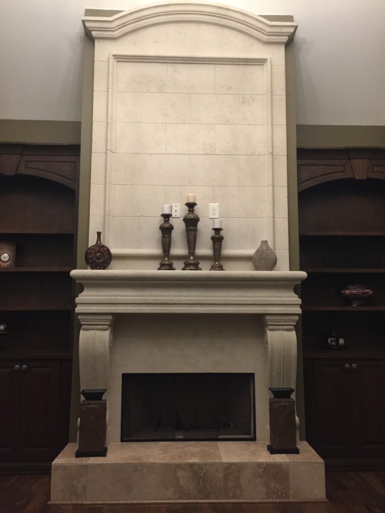 Casts Stone Fireplace Overmantel Photo - Fireplaces in Atlanta